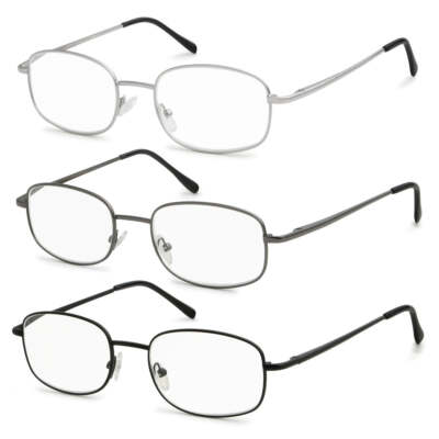 3 Pack Wire Rim Reading Glasses R3235 | eBay