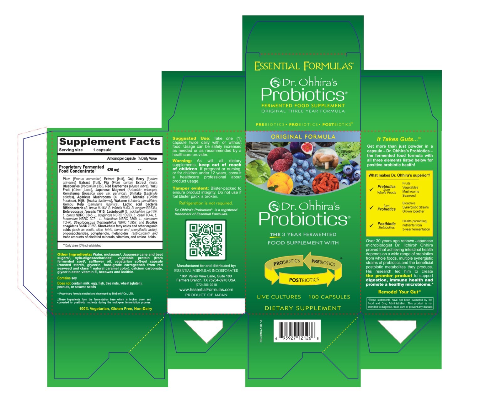 Essential Formulas 100 Caps Dr. Ohhira's Probiotics Original Formula | eBay