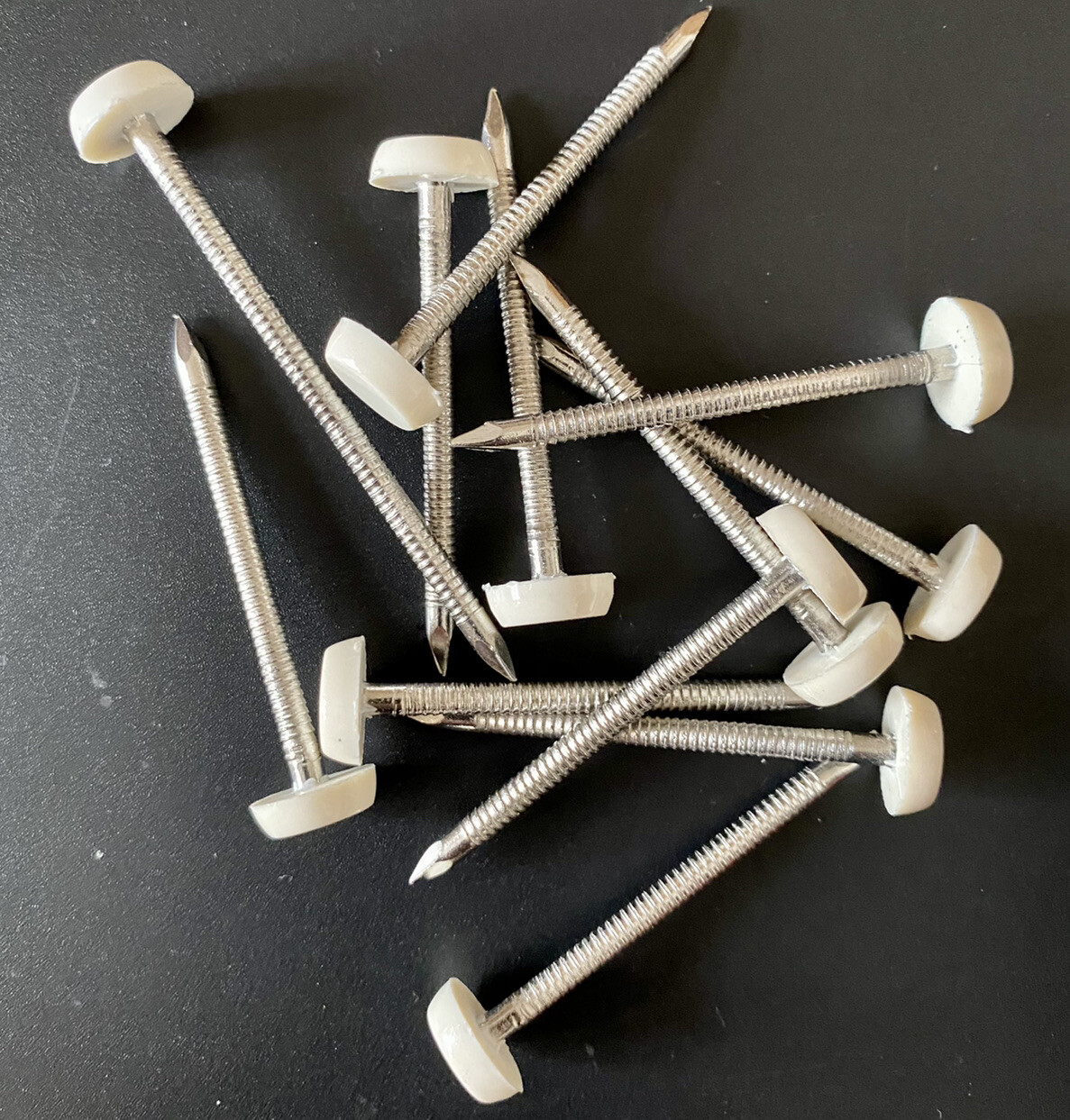 25 x 50mm Cream White UPVC Plastic Headed Pin Nail PolyTop A4 stainless Steel | eBay