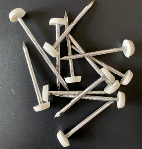 25 x 50*3mm Cream White UPVC Plastic Headed Pin Nail PolyTop A4 ...