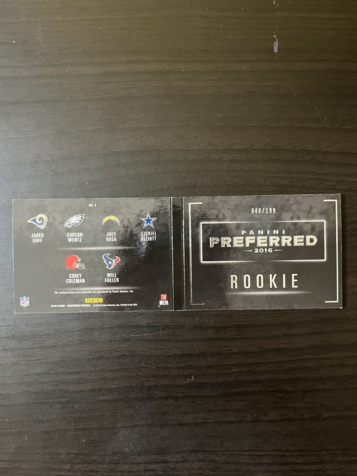 2016 Preferred Rookie Booklet Jared Goff Wentz Bosa Elliot Coleman ...