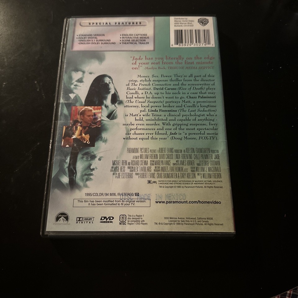 Jade (DVD, 2013) William Friedkin- David Caruso, Rare OOP DVD Erotic Thriller 883929302741 | eBay