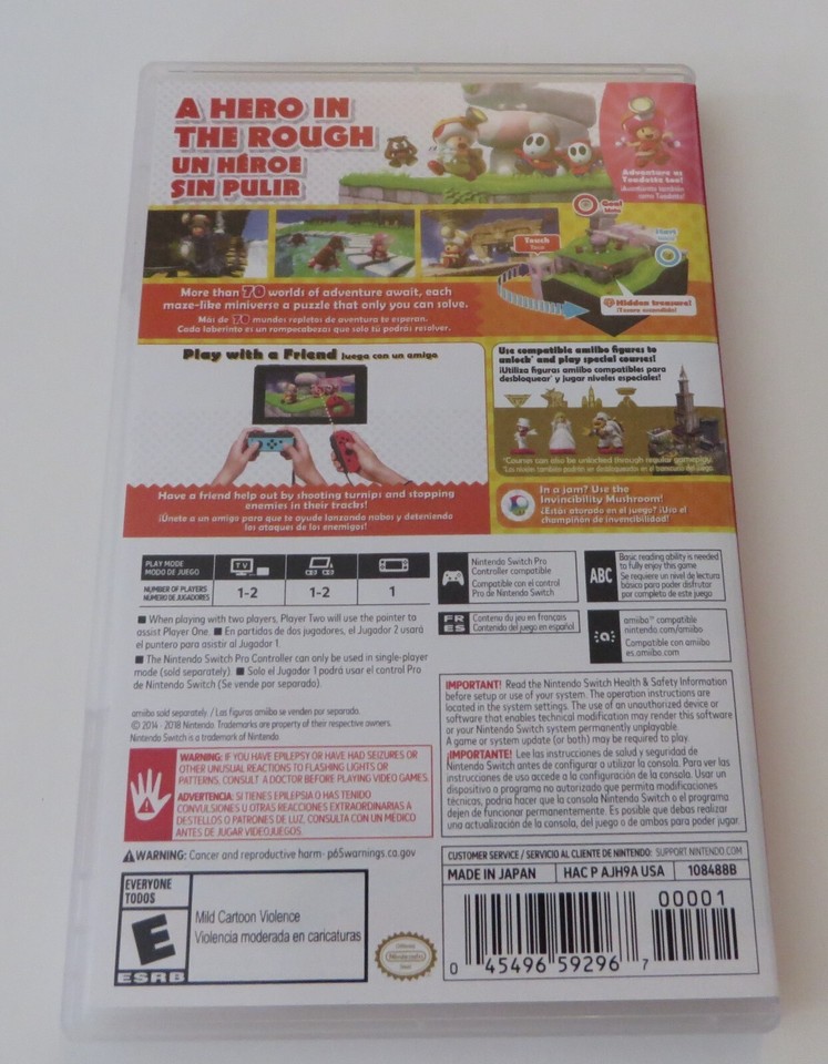 Replacement Case (NO GAME) Captain Toad Treasure Tracker Nintendo ...