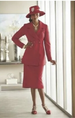 New ASHRO Red Pacific Skirt Suit wedding church special event Size 8 | eBay