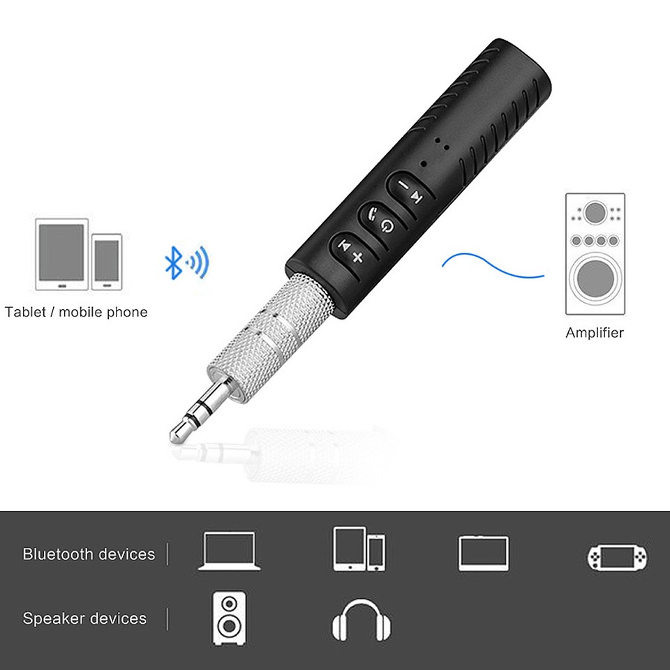 Bluetooth Receiver 3.5 mm Jack Convert AUX to Wireless Music Stereo ...