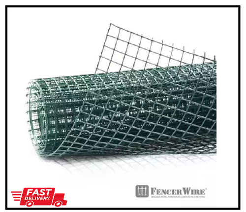 1/2 in. x 2 ft. x 8 ft. 19 Gauge Hardware Cloth, Green Vinyl Coated ...