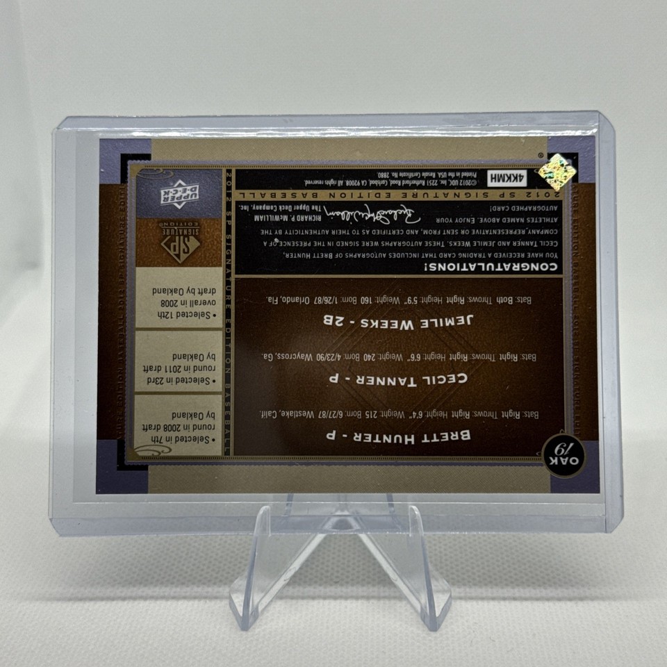 2012 SP Signature Edition B Hunter/C Tanner/J Weeks Triple Signatures ...
