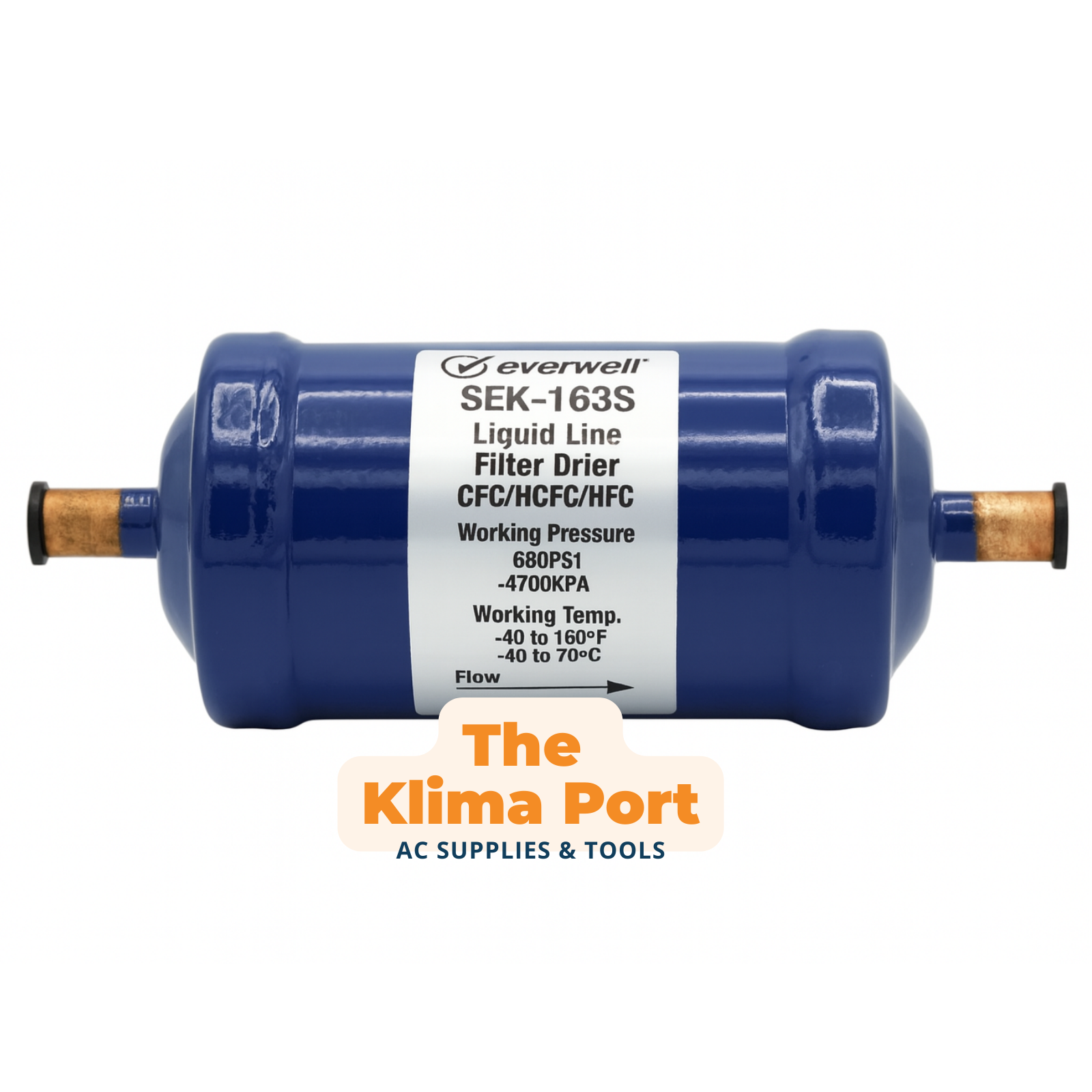 Everwell SEK-163S Liquid Line Filter Drier – 3/8" ODF – CFC/HCFC/HFC ...