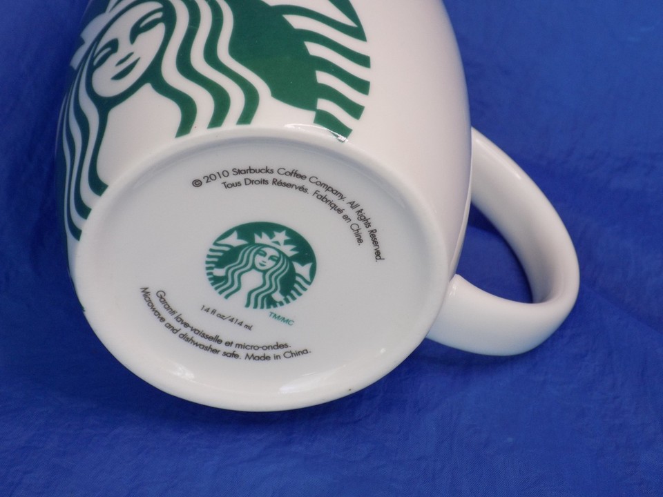Starbucks Coffee Mug Barrel Design w/ Oversize Green Mermaid Logo 2010 ...