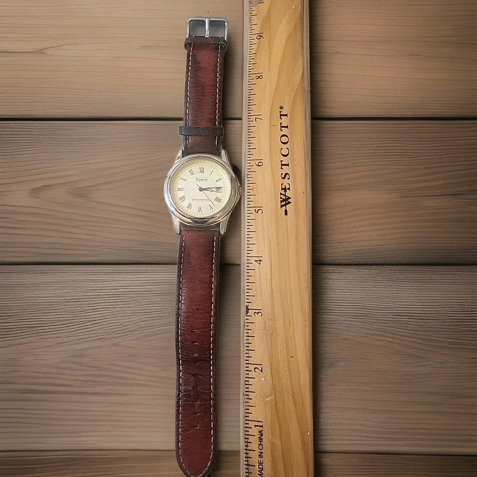 Vintage STAUER Metropolitan Gold Tone Men's Watch 3ATM Japan 17961 ...