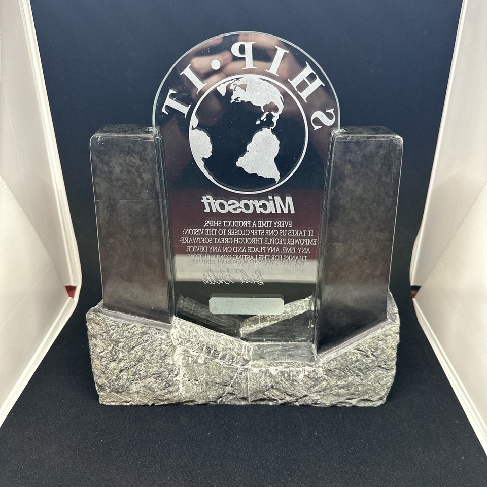 Blank Microsoft Desk Award 2014-2015 With Removable Glass | eBay