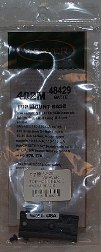 Weaver 48429 #402M Top Mount Base Matte Black 76683484291 | eBay