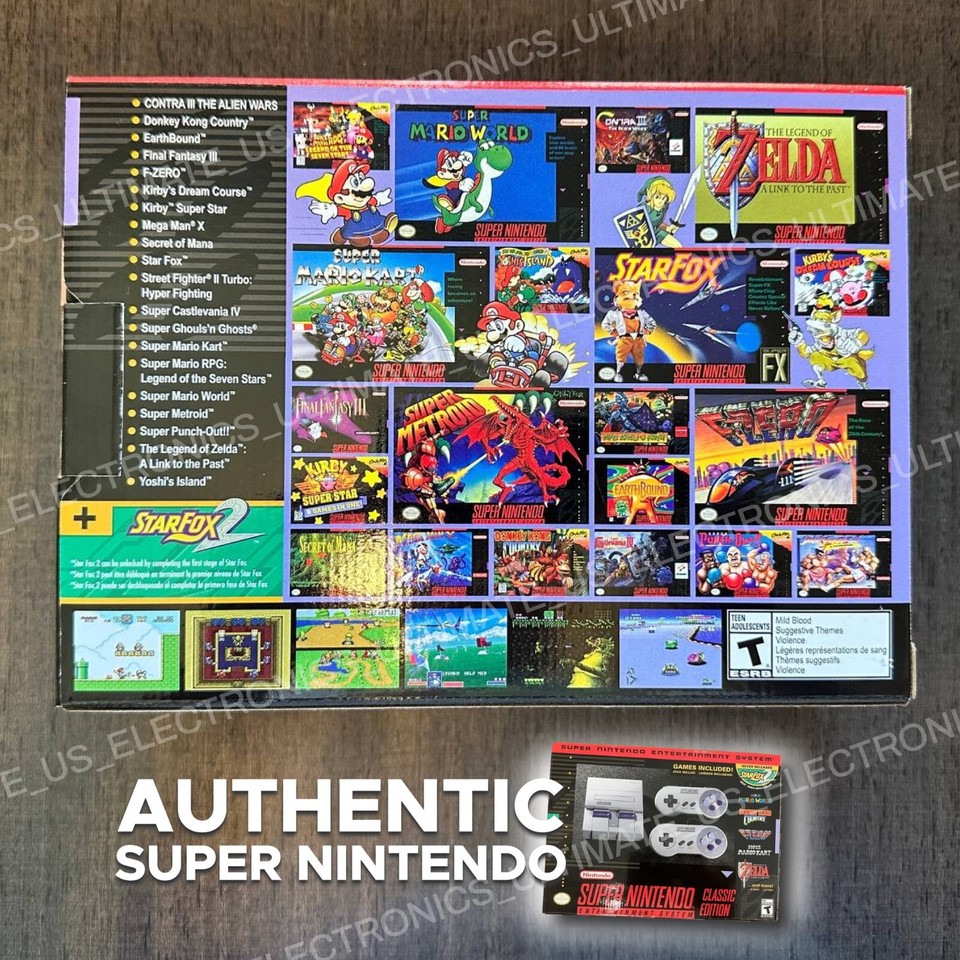 Authentic SNES Super Nintendo Classic Mini Super Entertainment System ...