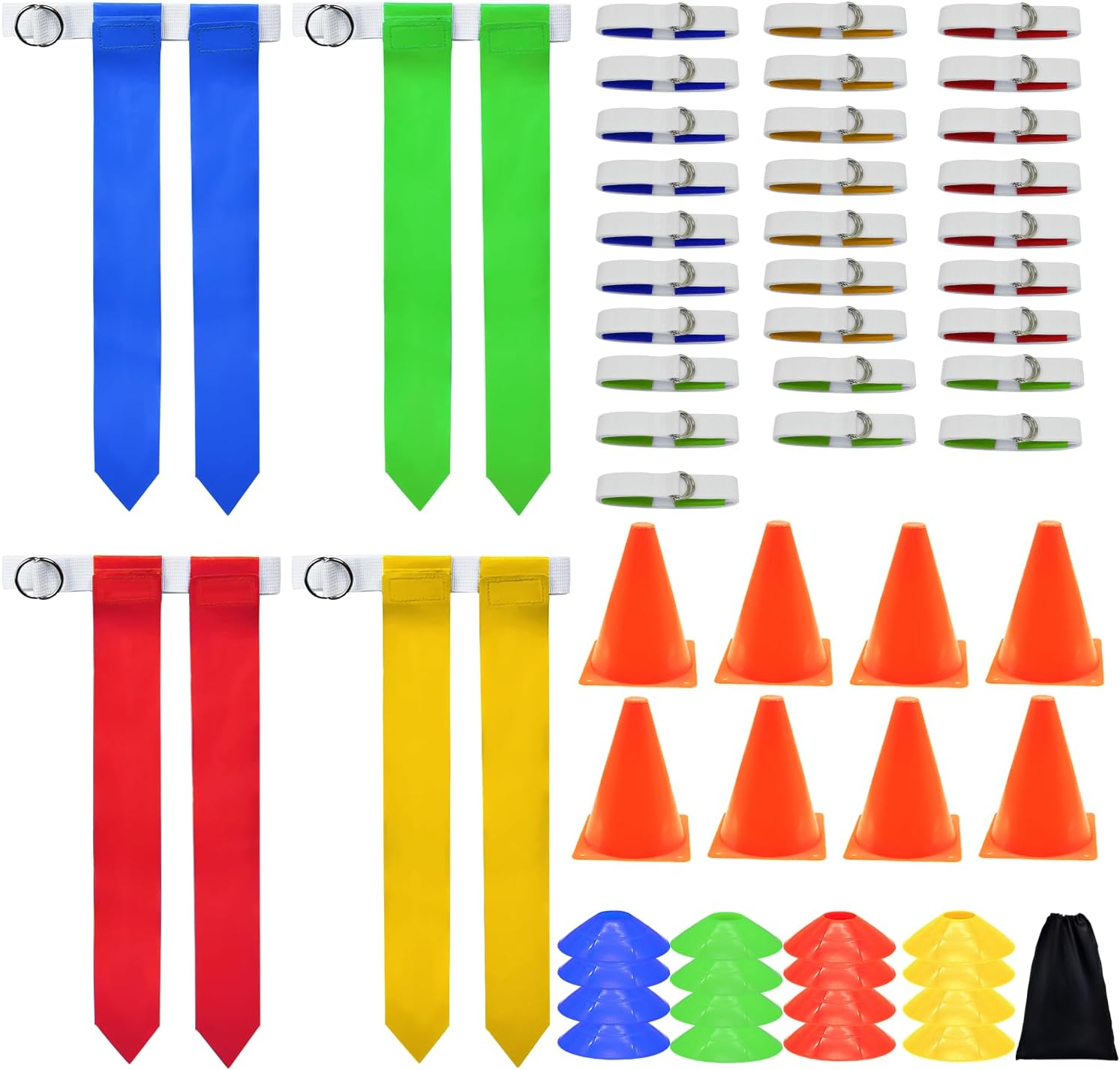 Flag Football Set, 14 Player/ 28 Player Football Flags and Belts Set ...