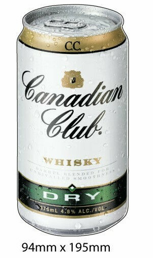Canadian Club can Decal, Car Sticker, man cave sticker ,fridge bumper ...
