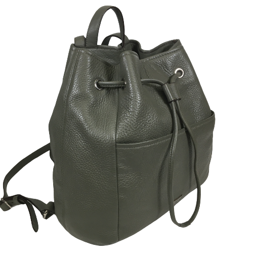COACH Park Drawstring Backpack Luxury Designer Olive Pebbled Leather ...
