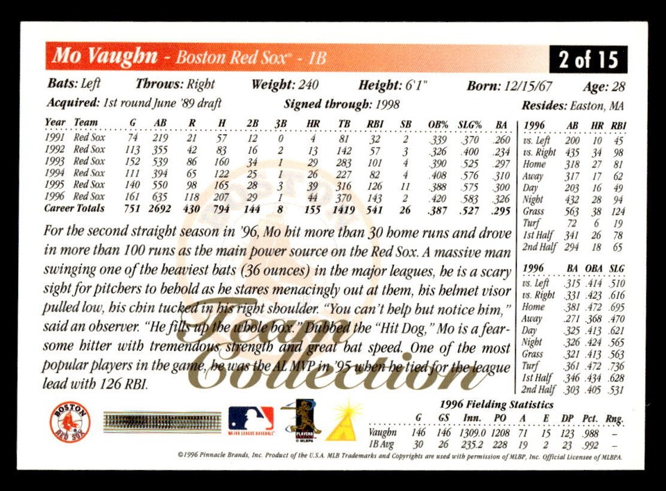 Mo Vaughn 1997 Score Boston Red Sox #2 Boston Red Sox | eBay