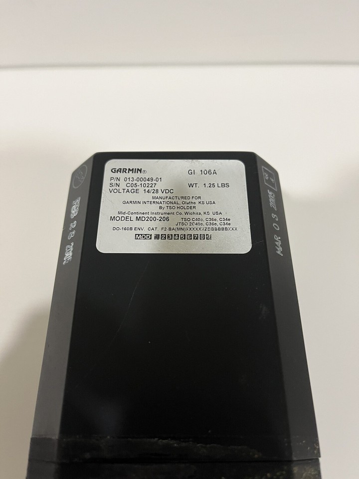 GARMIN GI-106A VOR / LOC & G/S CDI INDICATOR P/N 013-00049-01 | eBay