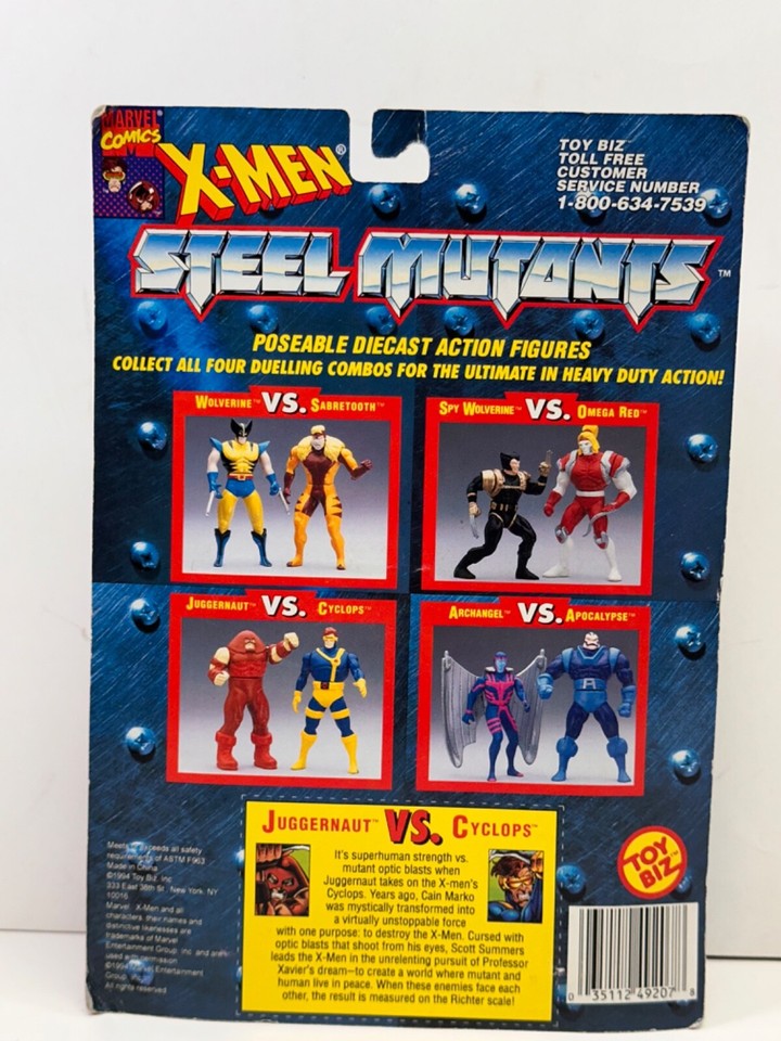 Vintage Toybiz 1994 Marvel X-Men Steel Mutants Juggernaut vs Cyclops ...