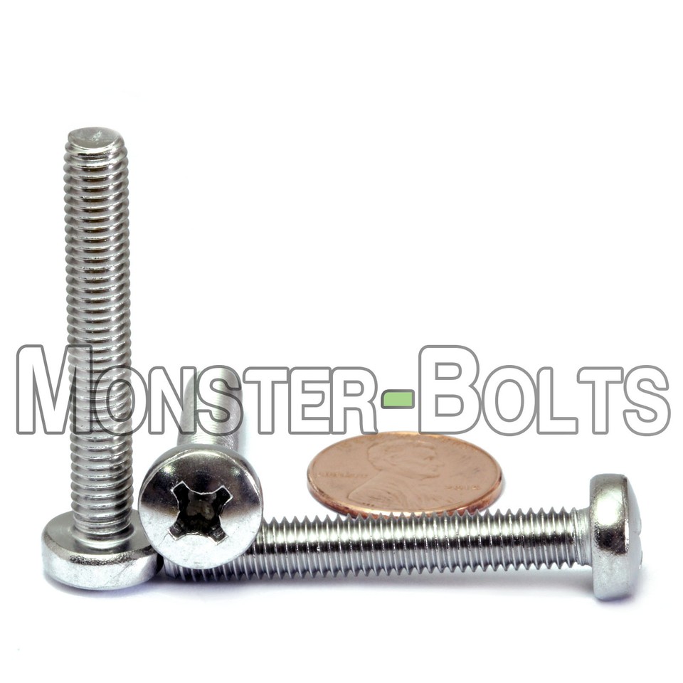 M6 / 6mm Phillips Pan Head Machine Screws, Stainless Steel A2, DIN 7985 ...