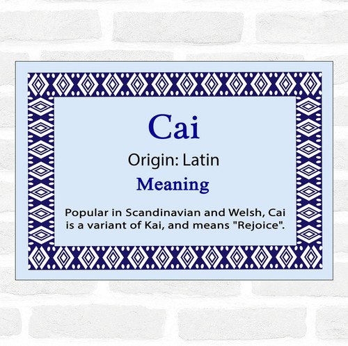 Cai Name Meaning Blue Certificate | eBay