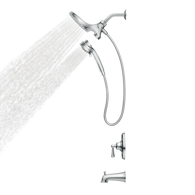 Moen 82611 Brecklyn 6-Spray Tub Shower Faucet Rainshower - Chrome ...