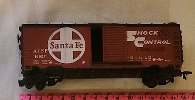 Vtg Life-Like HO Scale Model Train ATSF Santa Fe Box Car #16927 Shock ...