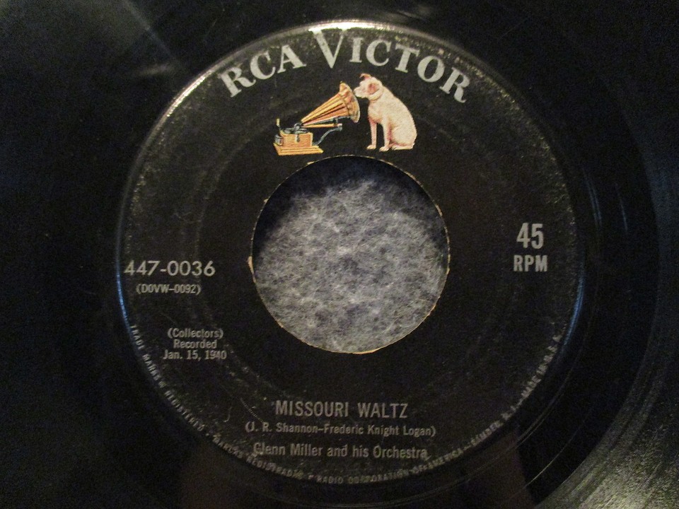 45 RPM 7" Record Glenn Miller Missouri Waltz & Beautiful Ohio RCA 447 ...
