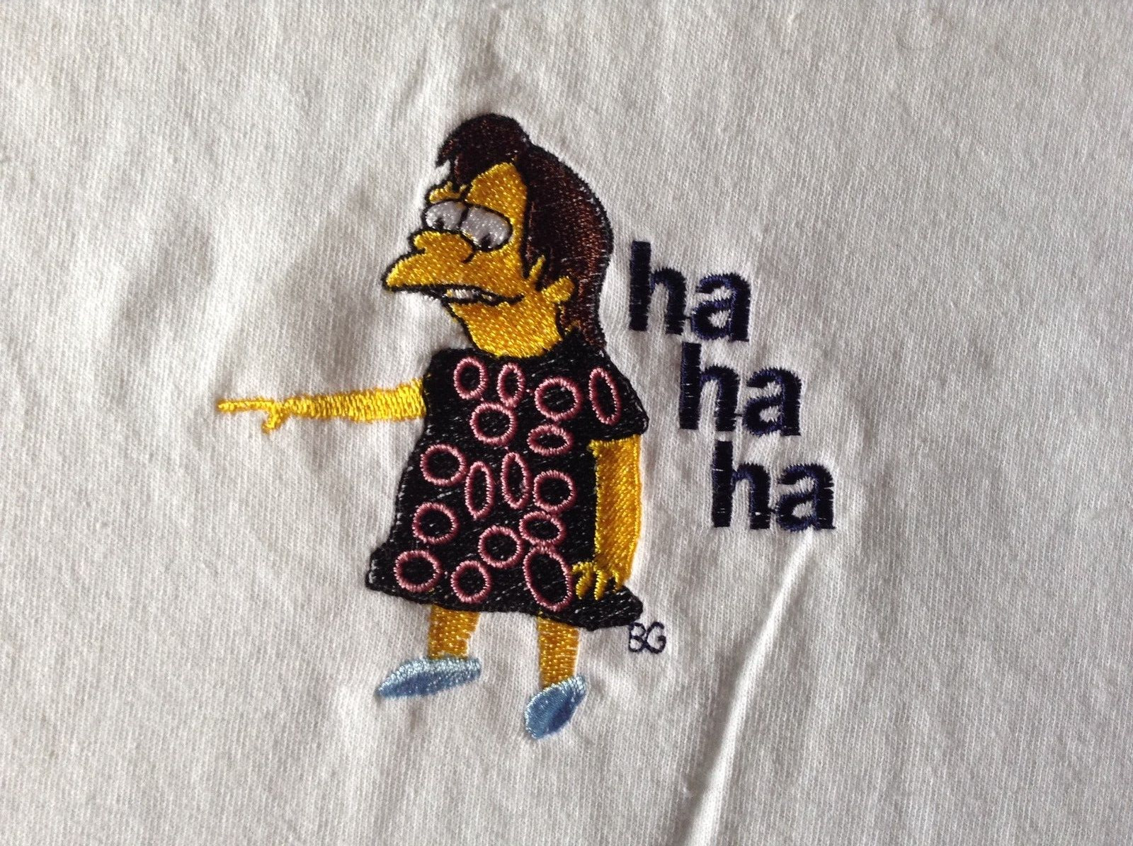 The Simpsons NELSON HAHA T-Shirt Embroidered XL RARE … - Gem