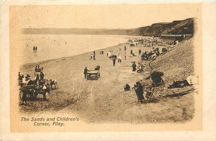 Filey Yorkshire The Sands And Children'S Corner England OLD PHOTO | eBay