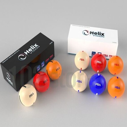 New 2025 Helix Vision PBA Official Billiard Balls 3-Ball Set Red/Blue ...