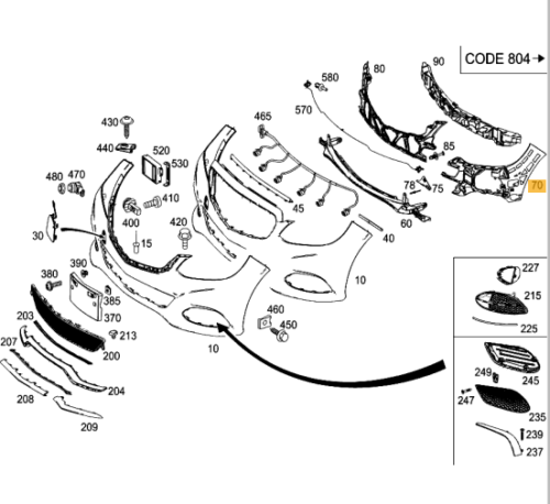 New Genuine MB E W212 FACELIFT AMG Front Bumper Mounting Left N/S ...