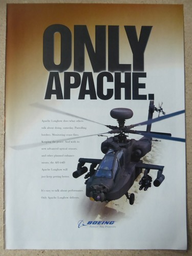 12/2000 PUB BOEING US ARMY APACHE AH-64D LONGBOW COMBAT HELICOPTER ORIGINAL AD | eBay