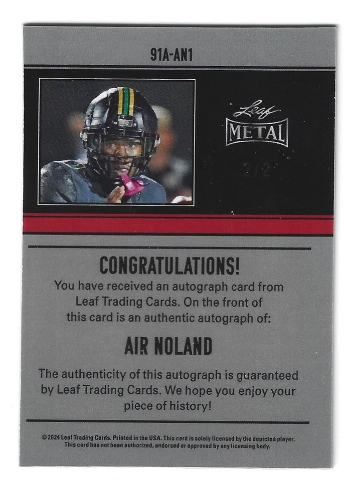 2024 Leaf Metal Air Noland 1991 Auto 91A-AN1 Black Laser 2/2 | eBay