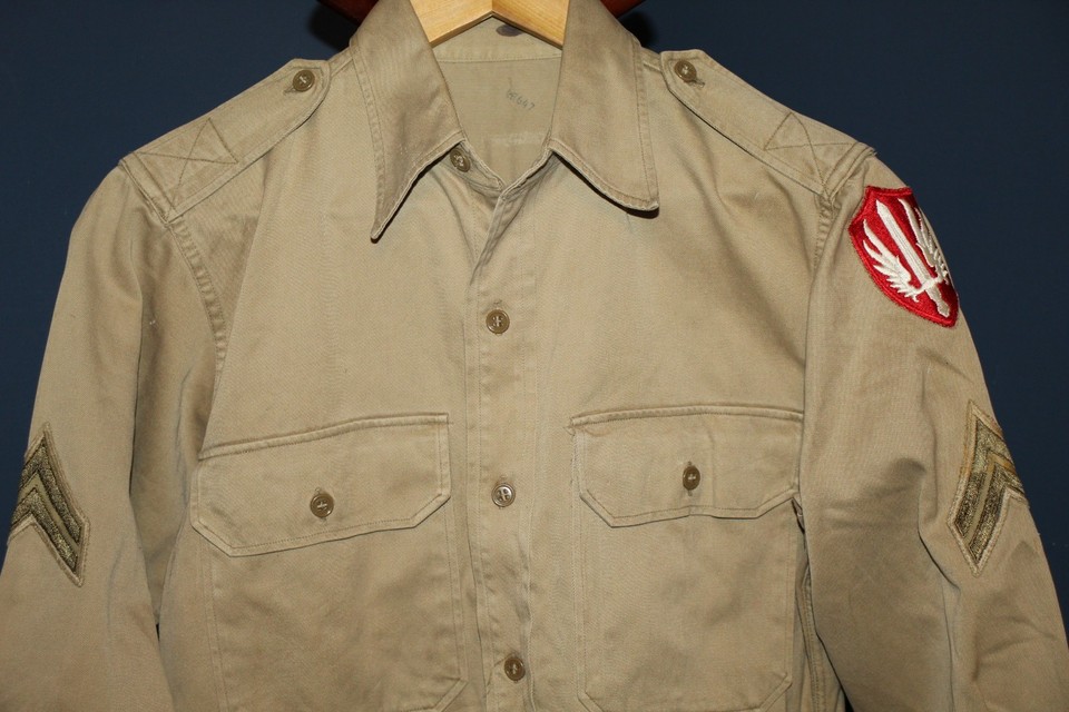 Original Early Korean War Era U.S. Army "SCARWAF" Patched Khaki Uniform ...