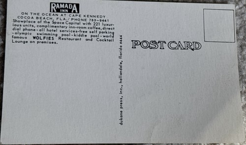 Vtg 1964 Pan Am Ramada Inn Cocoa Beach FL Receipts Wolfies Postcard ...
