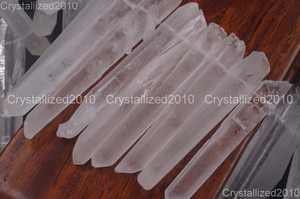Natural Clear Quartz Crystal Rock Stick Poined Drilled Reiki Healing ...