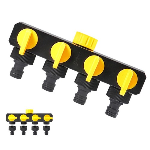 Premium 4 Way Tap Connector Garden Hose Splitter Perfect for Washing ...