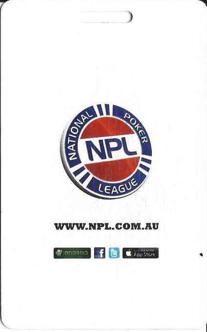 NPL/National Poker League Australia 2013 Quarterly Final Player Badge ...