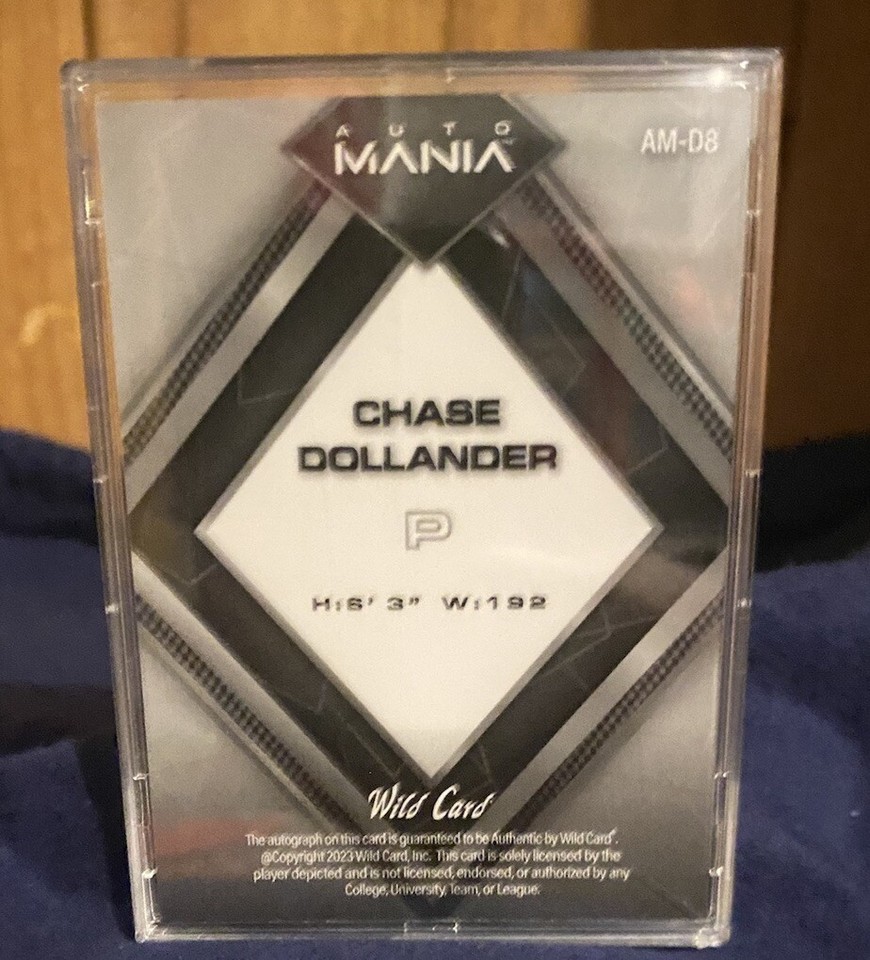 Wild Card Auto Mania Baseball Chase Dollander 19/50 signed Rockies AM ...