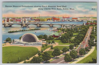 Postcard Hatch Memorial Band Shell Charles River Basin Boston ...