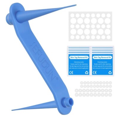 2-in-1 Micro Auto Skin Tag Remover Tool Kit Safe Painless Wart Skin Tag ...