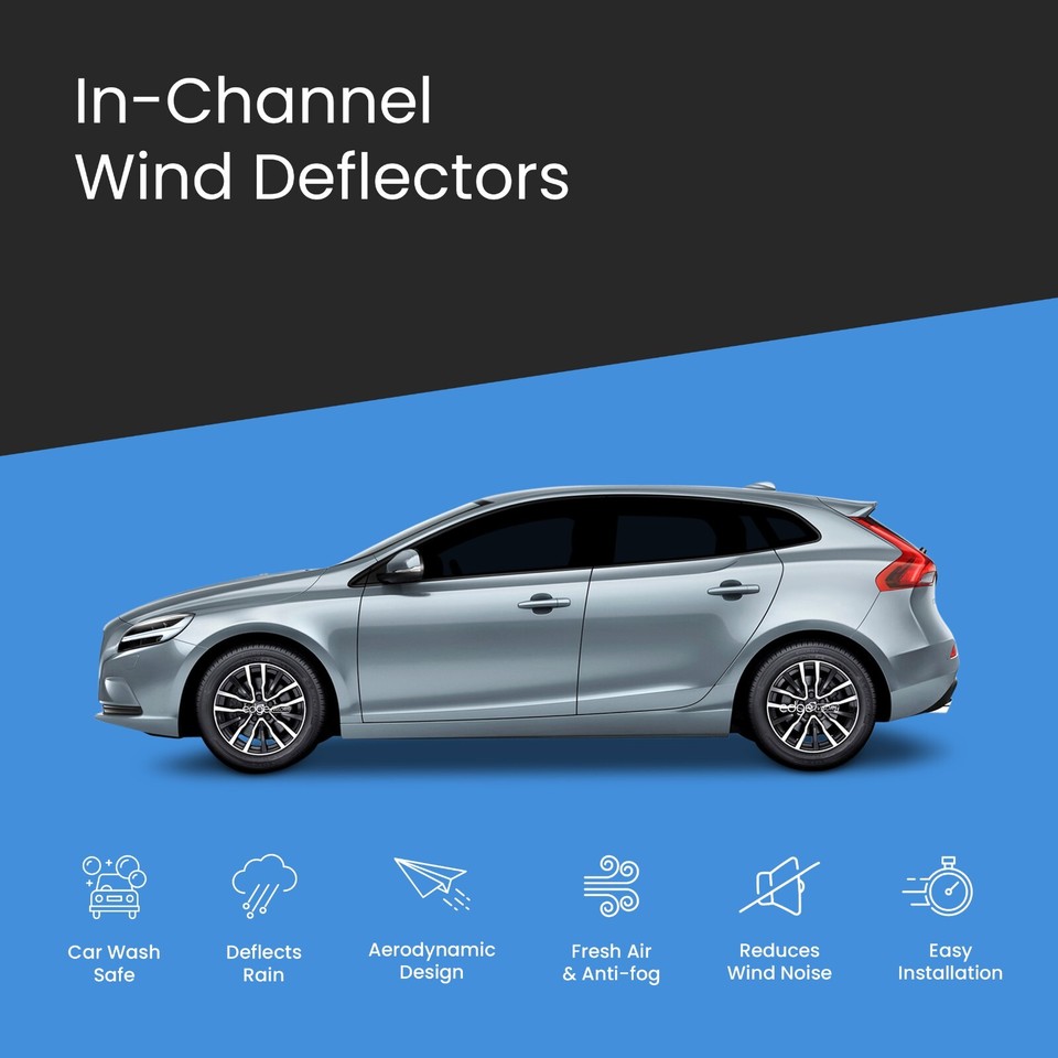 Volvo V40 MK2 2012-2019 5 Door Hatchback Wind Deflectors 4pc Tinted | eBay
