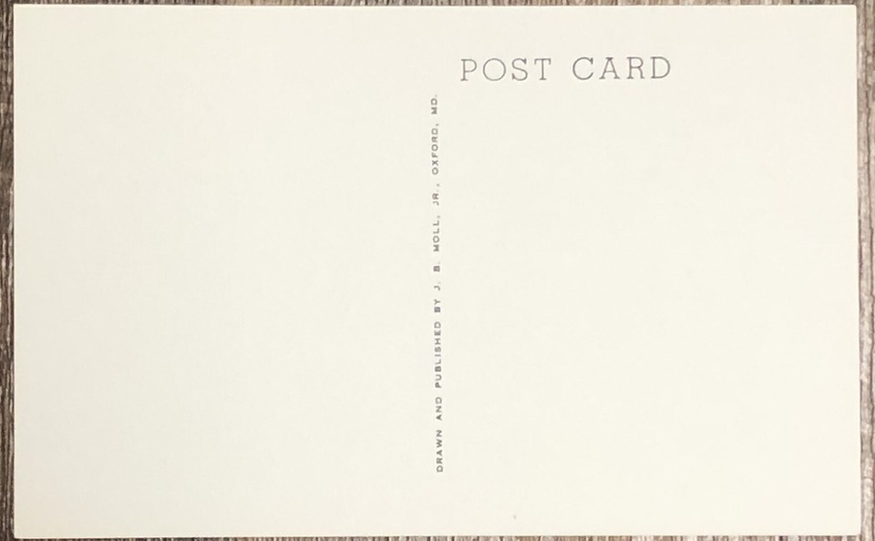 Postcard Artist Signed John Moll Historic Oxford, Maryland Map Card G1 ...