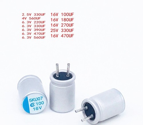 2.5V-25V 100UF-560UF Solid electrolytic Capacitors DIP | eBay