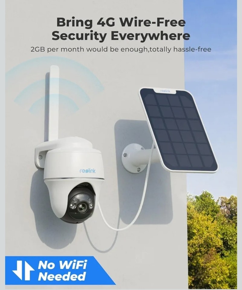 4G LTE Security Camera 5MP No WIFI 360° Pan-Tilt With 32G SD Card Solar ...