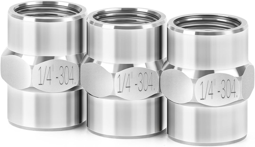 304 Stainless Steel Pipe Fitting, Hex Coupling 1/4" NPT Female X 1/4 ...