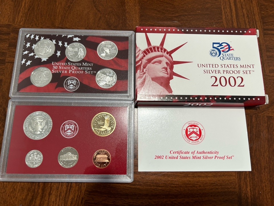 2002, 2003, 2004 silver proof sets. 4 ozs. silver worth $440 @ $110 ...
