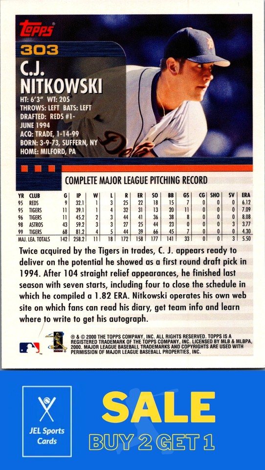 2000 Topps #303 C.J. Nitkowski | eBay