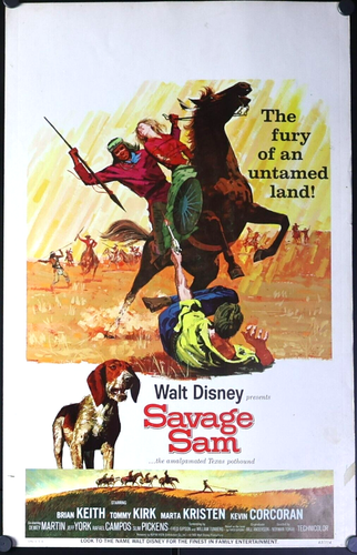 Savage Sam - 1963 Original Window Card. Walt Disney, Brian Keith, Tommy ...